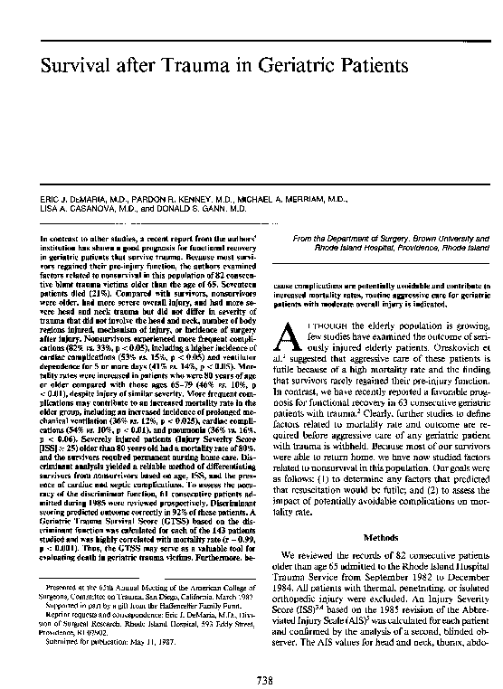 (PDF) Normal presenting vital signs are unreliable in geriatric blunt ...
