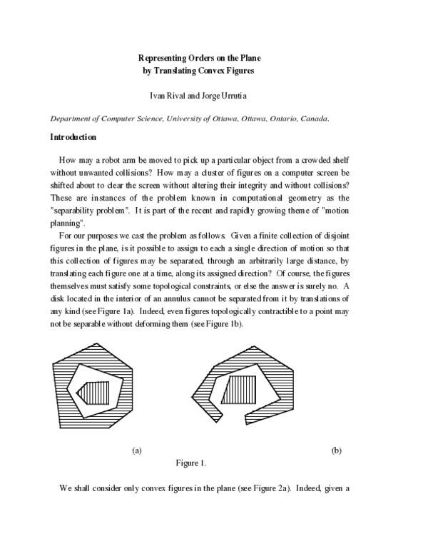 (PDF) Representing orders on the plane by translating convex figures