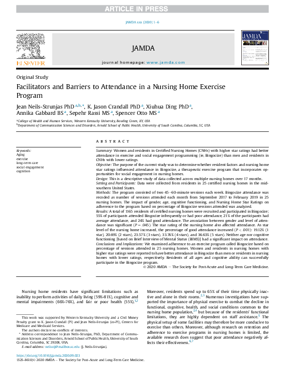 (PDF) Facilitators and Barriers to Attendance in a Nursing Home ...