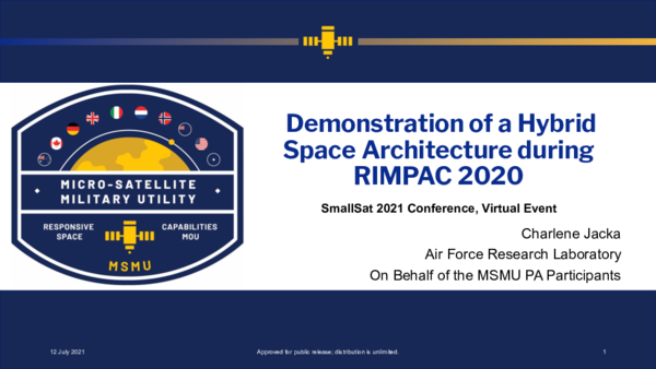 (PDF) Demonstration of a Hybrid Space Architecture During RIMPAC 2020