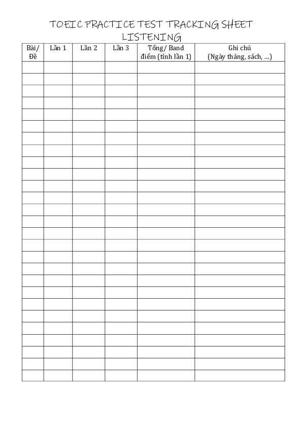 (PDF) TOEIC TRACKING SHEET
