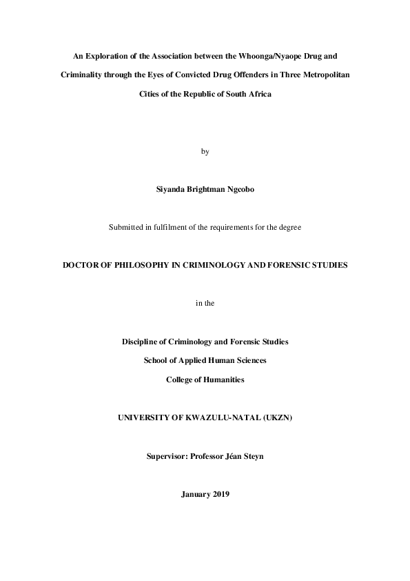 (PDF) An exploration of the association between the whoonga/nyaope drug ...