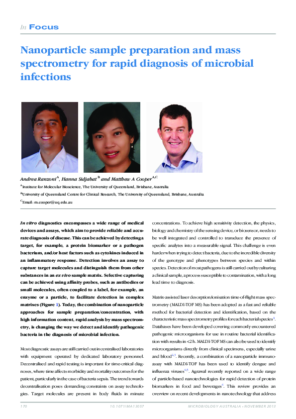 (PDF) Nanoparticle sample preparation and mass spectrometry for rapid ...