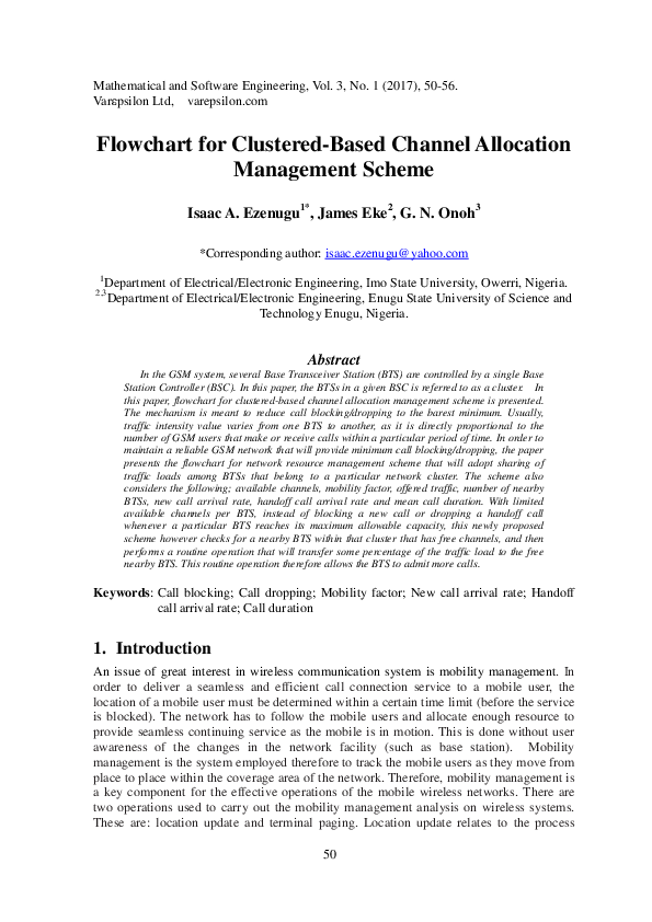 (PDF) Flowchart for Clustered-Based Channel Allocation Management Scheme