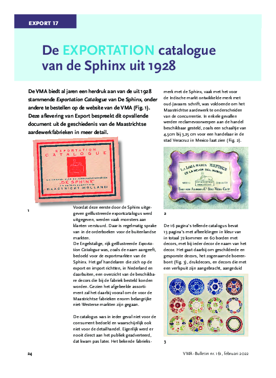 (PDF) Maastricht Exports 17: The Exportation Catalogue from the Sphinx from 1928