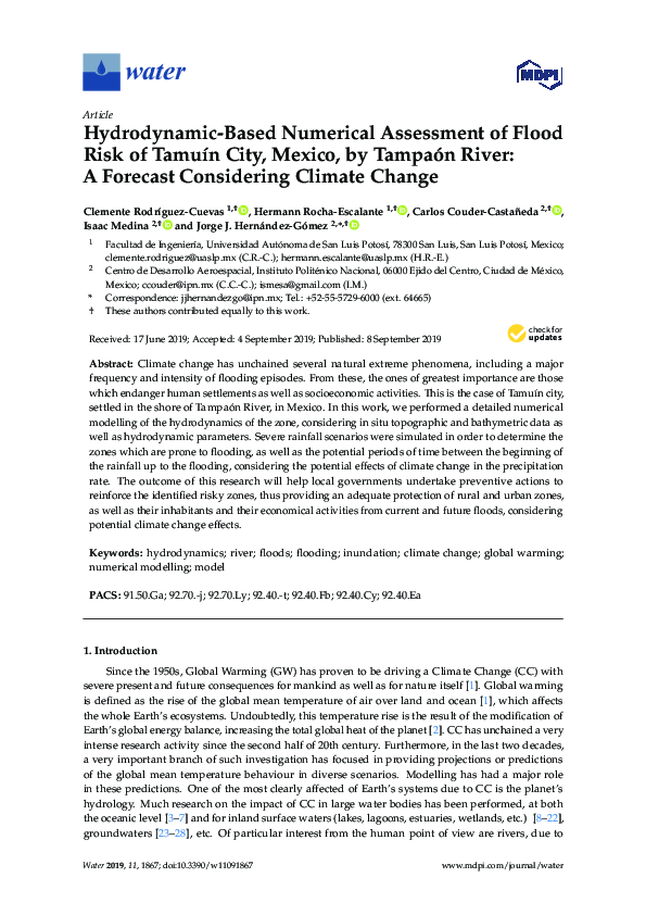 (PDF) Hydrodynamic-Based Numerical Assessment of Flood Risk of Tamuín ...