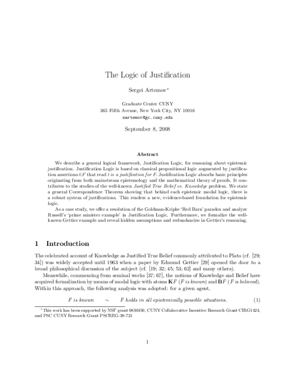 (PDF) The Logic of Justification