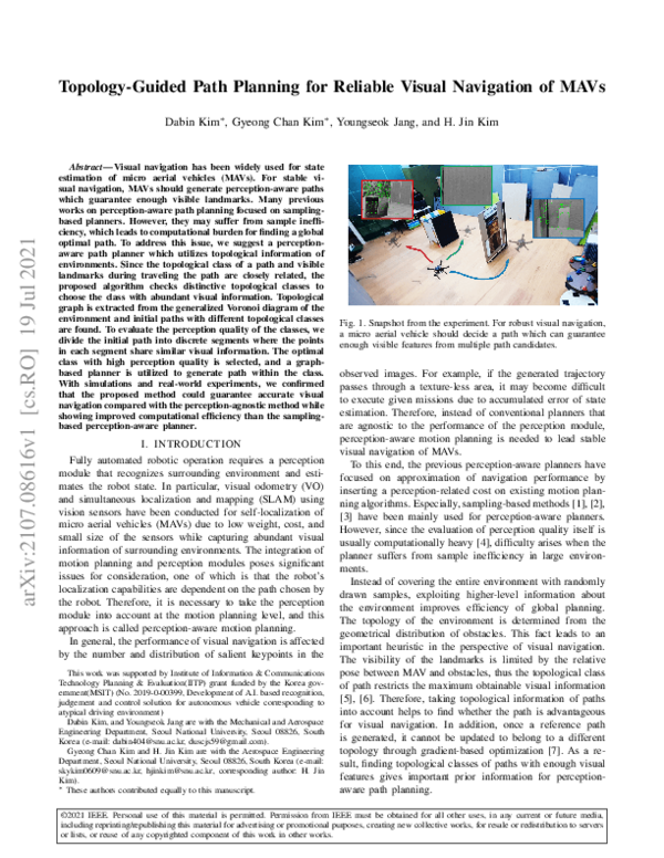 (PDF) Topology-Guided Path Planning for Reliable Visual Navigation of MAVs