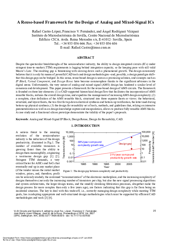 (PDF) A reuse-based framework for the design of analog and mixed-signal ICs