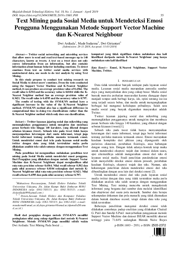 (PDF) Text Mining pada Sosial Media untuk Mendeteksi Emosi Pengguna ...