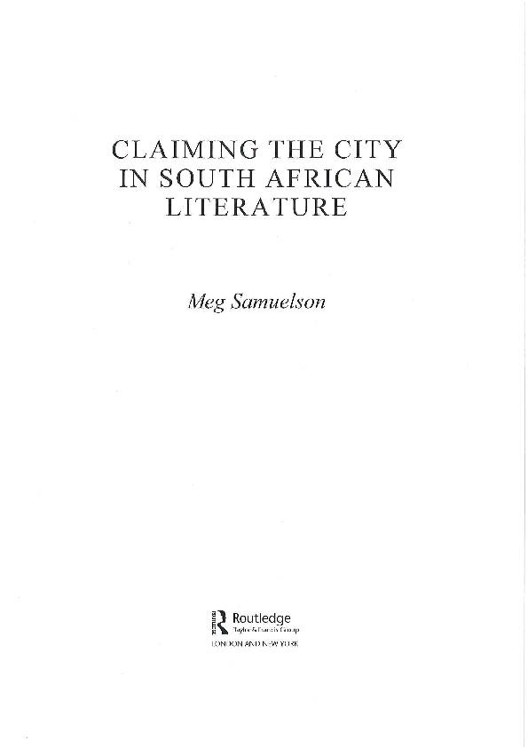 (PDF) Reassembling the City [in South African Literature]