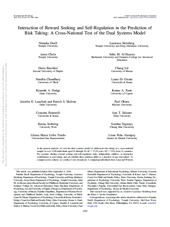 (PDF) Interaction of reward seeking and self-regulation in the ...