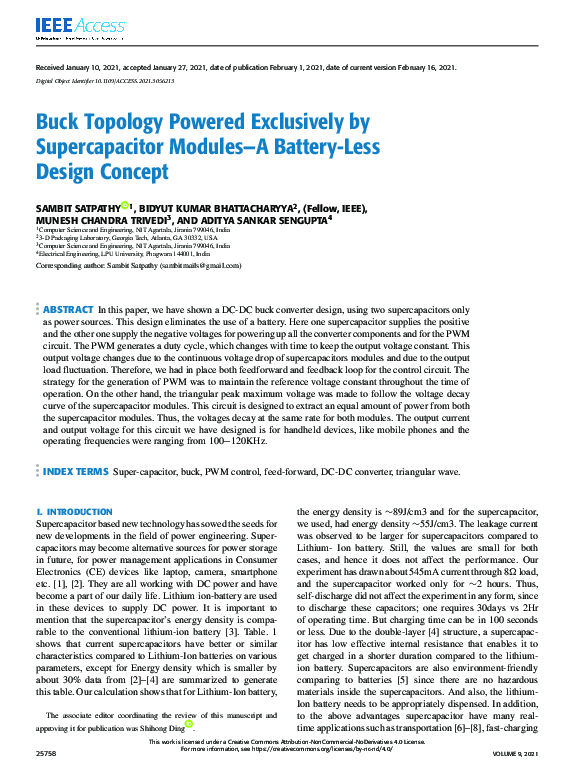 (PDF) Buck Topology Powered Exclusively by Supercapacitor Modules—A ...