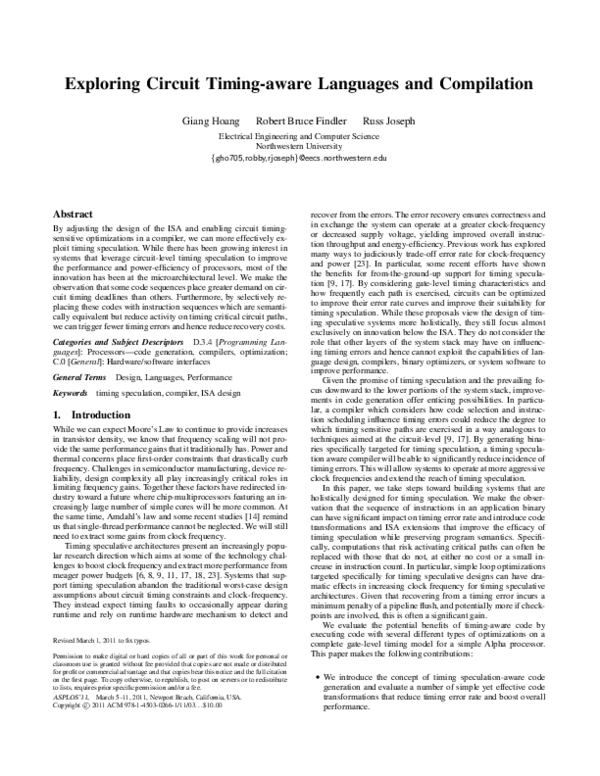 (PDF) Exploring circuit timing-aware language and compilation