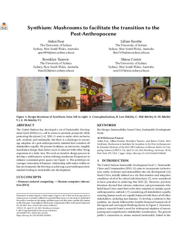 (PDF) Synthium: Mushrooms to facilitate the transition to the Post ...