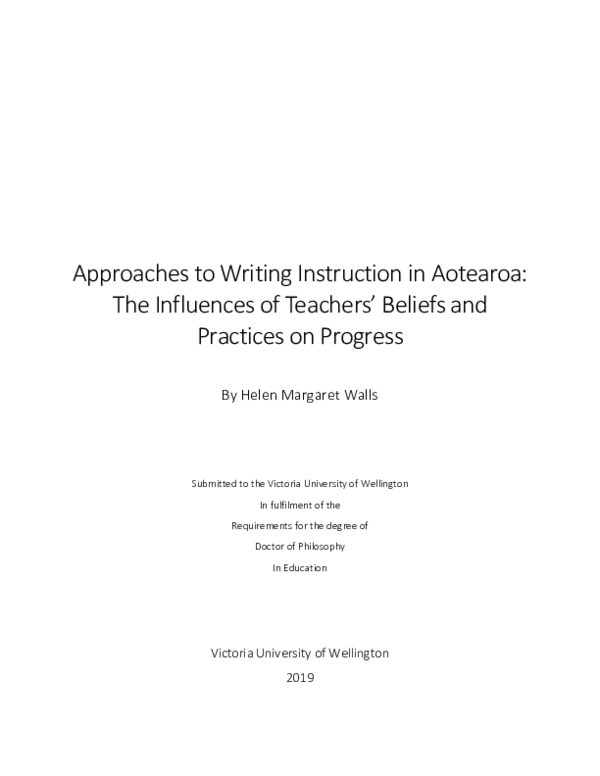 (PDF) Approaches to Writing Instruction in Aotearoa: The Influences of Teachers' Beliefs and ...