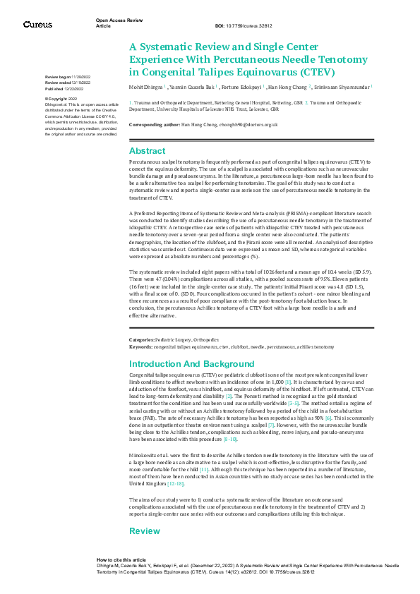 (PDF) A Systematic Review and Single Center Experience With ...