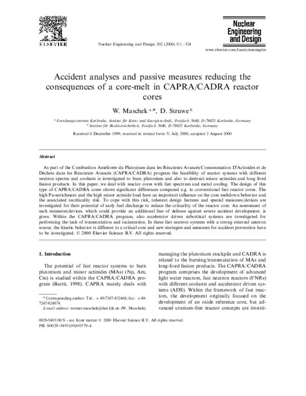 (PDF) Accident analyses and passive measures reducing the consequences ...