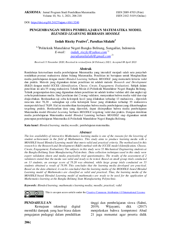 (PDF) Pengembangan Media Pembelajaran Matematika Model Blended Learning ...