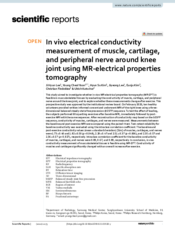 (PDF) In vivo electrical conductivity measurement of muscle, cartilage ...