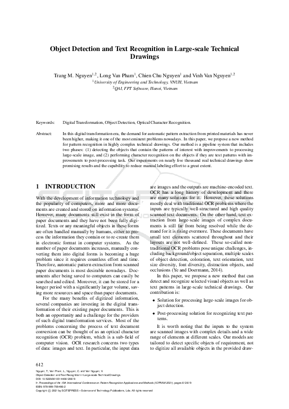 Pdf Object Detection And Text Recognition In Large Scale Technical