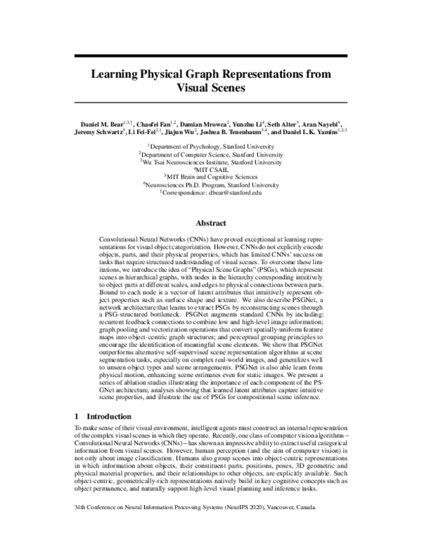 (PDF) Learning Physical Graph Representations from Visual Scenes