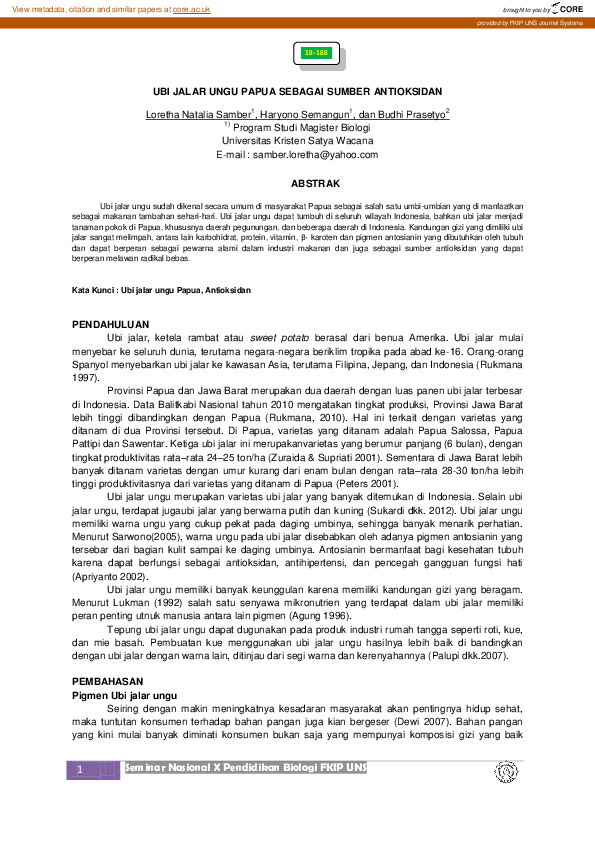 (PDF) Ubi Jalar Ungu Papua Sebagai Sumber Antioksidan