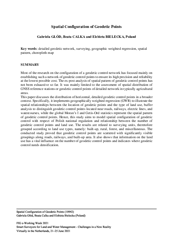 (PDF) Spatial Configuration of Geodetic Points