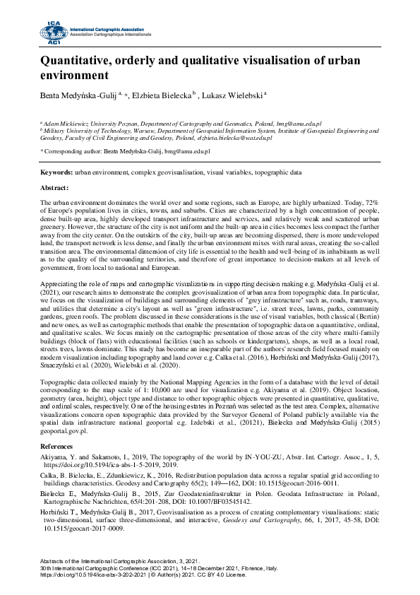 (PDF) Quantitative, orderly and qualitative visualisation of urban ...