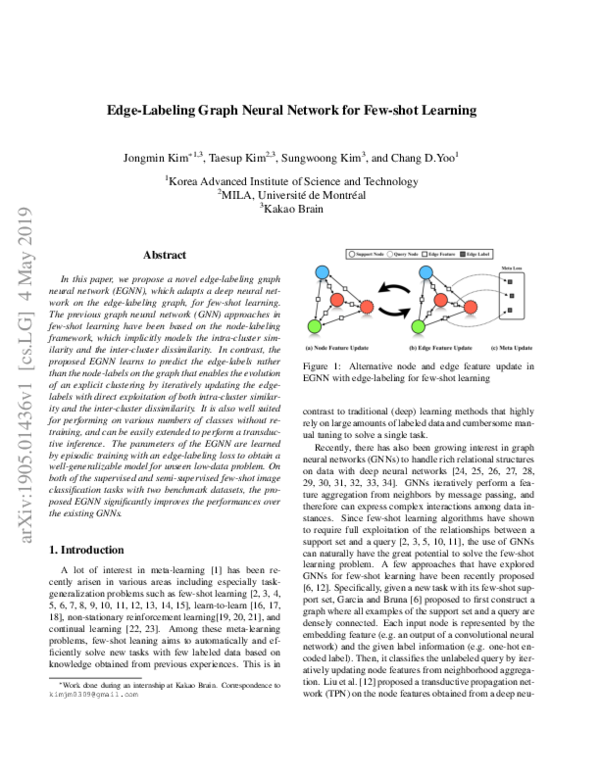 (PDF) Edge-Labeling Graph Neural Network for Few-Shot Learning
