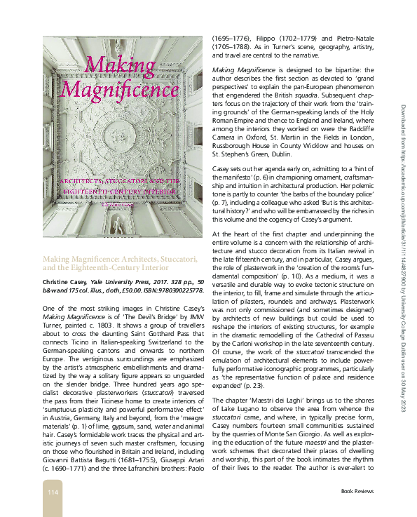 (PDF) Review of Christine Casey, Making Magnificence: Architects ...