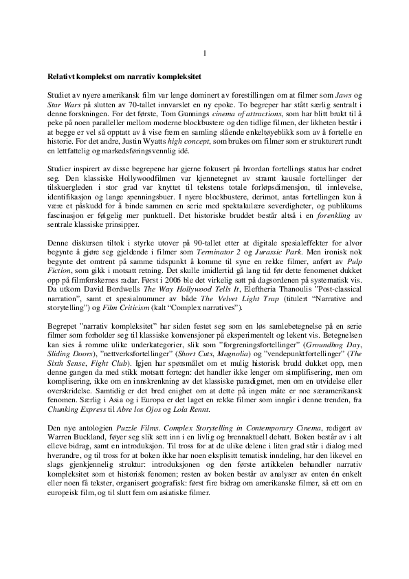 (PDF) Relativt komplekst om narrativ kompleksitet