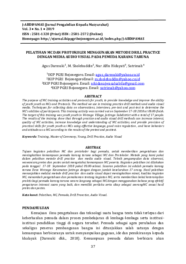 (PDF) Pelatihan MC dan Protokoler Menggunakan Metode Drill Practice ...
