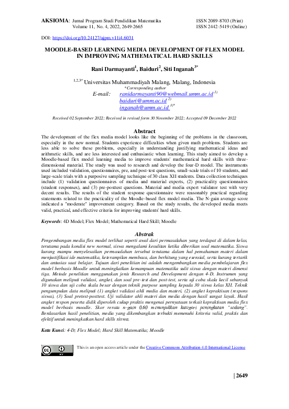 (PDF) Moodle-Based Learning Media Development of Flex Model in ...