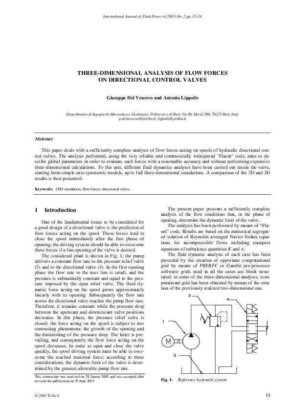 (PDF) Three-Dimensional Analysis of Flow Forces on Directional Control ...