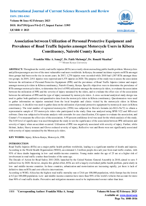 (PDF) Association between Utilization of Personal Protective Equipment ...