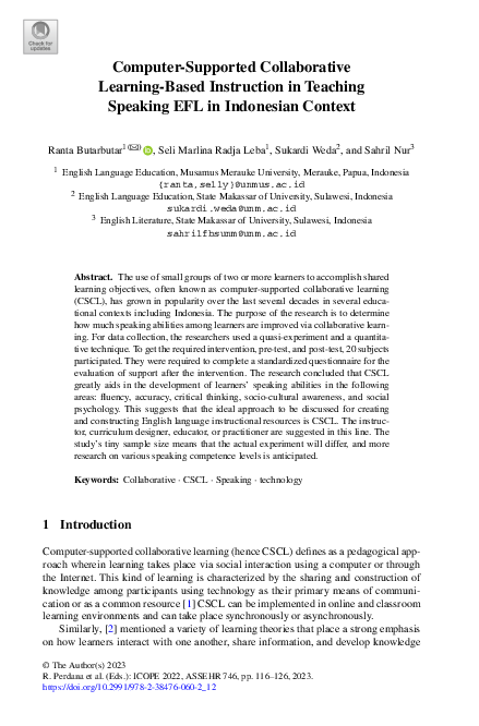 Pdf Computer Supported Collaborative Learning Based Instruction In 6655