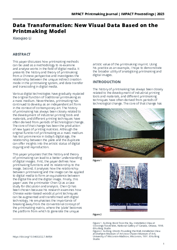 (PDF) Data Transformation: New Visual Data Based on the Printmaking Model