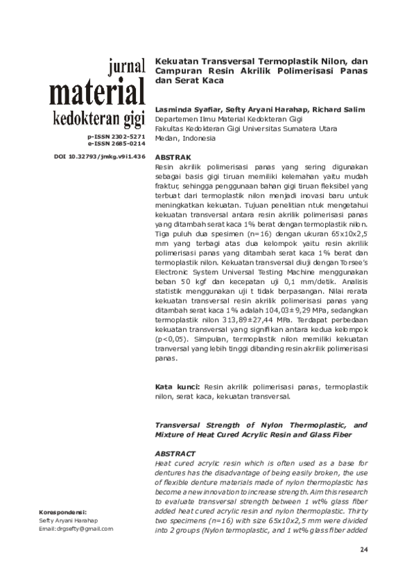 (PDF) Kekuatan Transversal Termoplastik Nilon, dan Campuran Resin ...