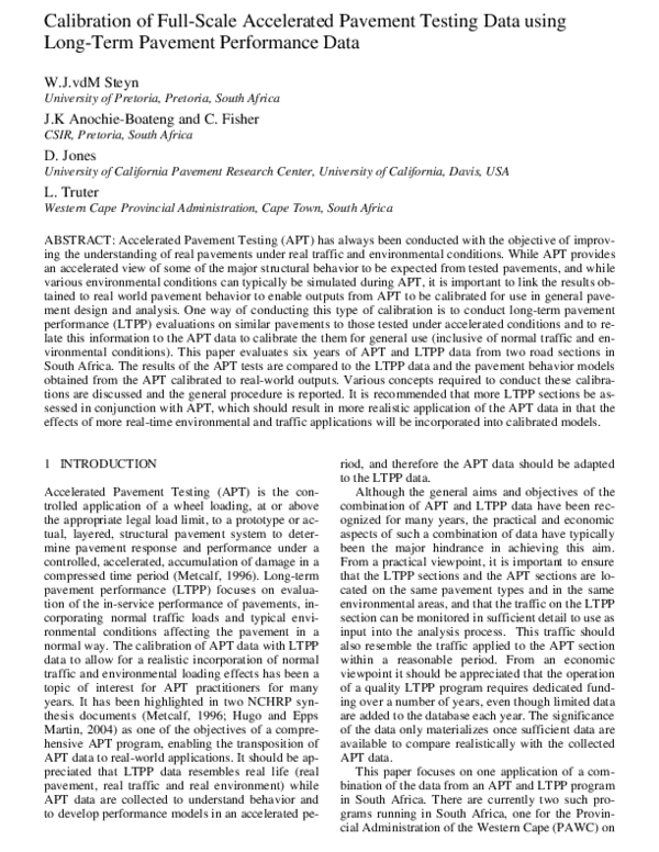 (PDF) Calibrating full-scale accelerated pavement testing data using ...