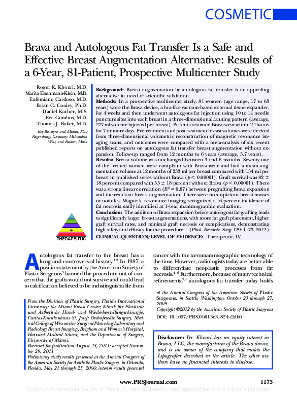 (PDF) Brava and Autologous Fat Transfer Is a Safe and Effective Breast ...