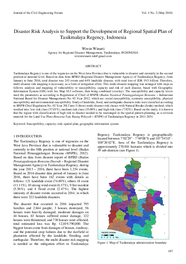 (PDF) Disaster Risk Analysis to Support the Development of Regional ...