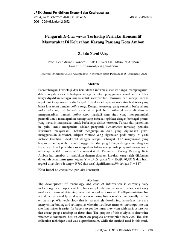 (PDF) Pengaruh E-Commerce Terhadap Perilaku Konsumtif Masyarakat Di Kelurahan Karang Panjang ...