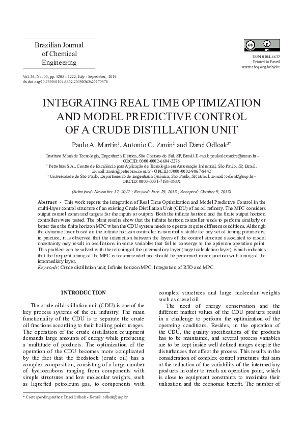 (PDF) Integrating Real Time Optimization and Model Predictive Control ...
