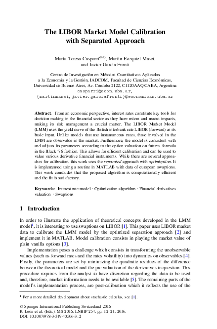 (PDF) The LIBOR Market Model Calibration with Separated Approach
