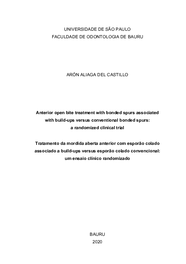 (PDF) Anterior open bite treatment with bonded spurs associated with ...