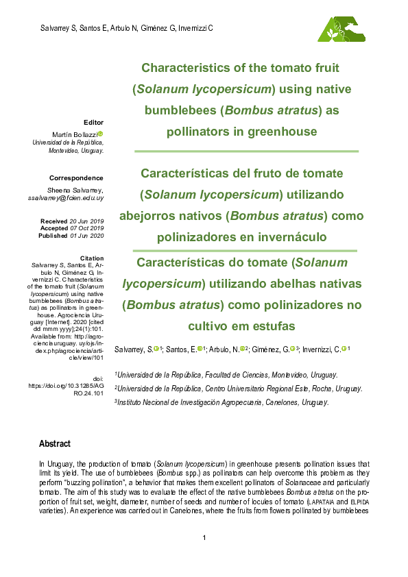 (PDF) Characteristics of the tomato fruit (Solanum lycopersicum) using ...