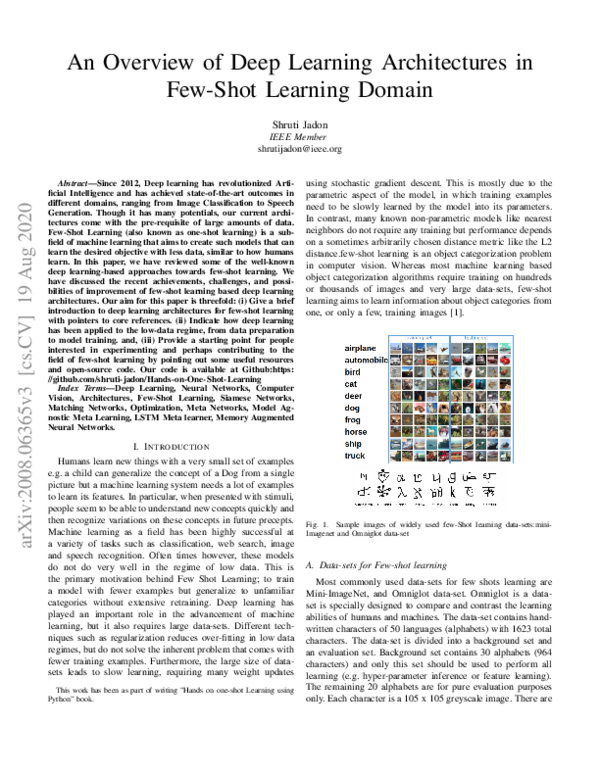 (PDF) An Overview of Deep Learning Architectures in Few-Shot Learning ...