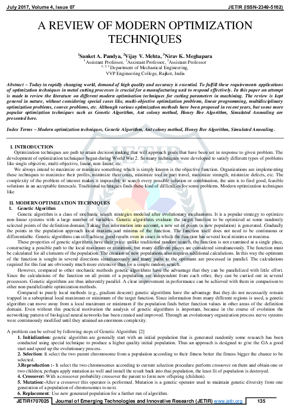 (PDF) A Review of Modern Optimization Techniques
