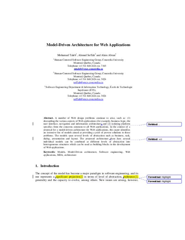 Pdf Model Driven Architecture For Web Applications Mohamed Taleb